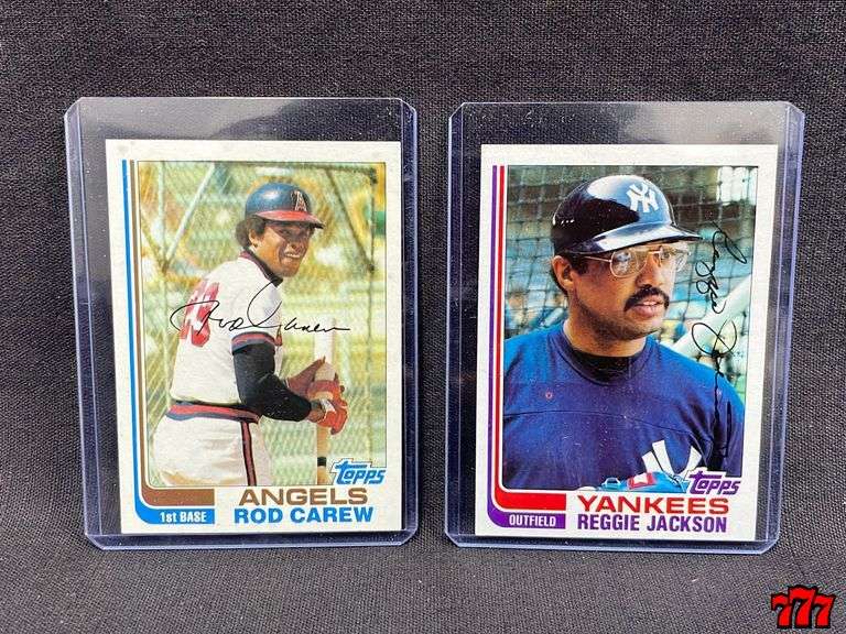 1 Rod Carew & 1 Reggie Jackson Baseball Cards - 777 Auction Company