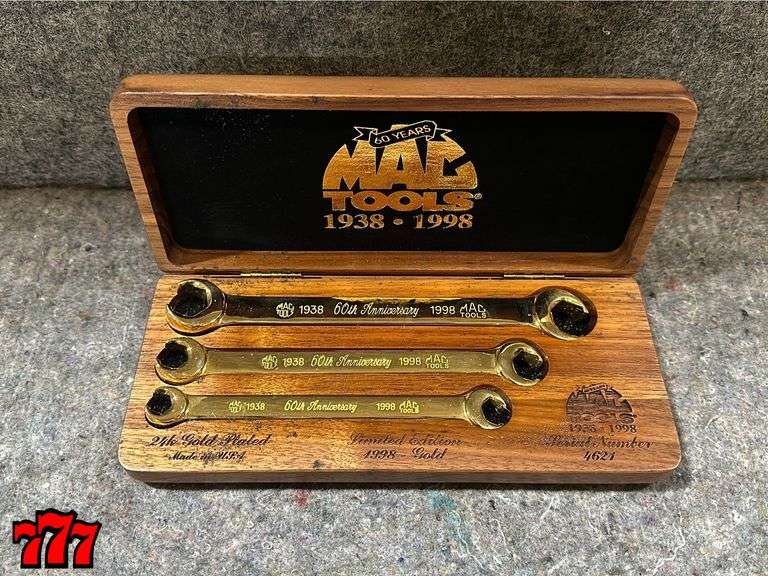 Mac Tools Limited Edition 1998 24K Gold Plated Wrench Set - 777 Auction Company