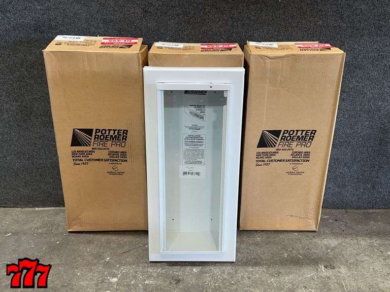 3 New Unused Rotter Roemer Fire Extinguisher Break Rite Cabinets - 777 ...