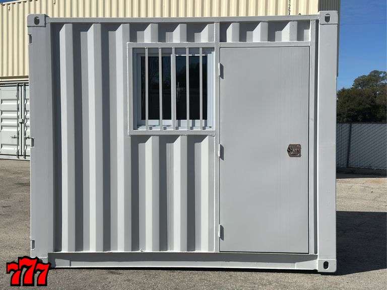 10’ Container w/ 1 End Barn Door, 1 Side Door & Window - 777 Auction ...