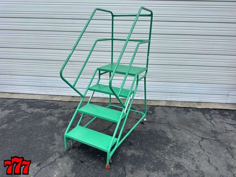 4 Step Rolling Platform Ladder - 777 Auction Company
