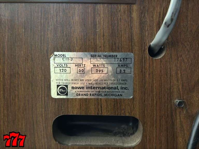 Rowe International Jukebox - 777 Auction Company