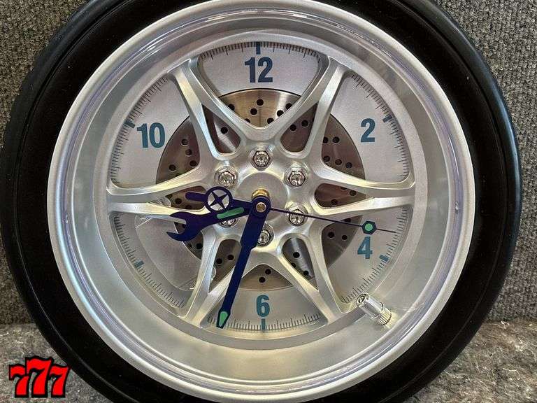 14” Tire Rim Wall Clock - 777 Auction Company