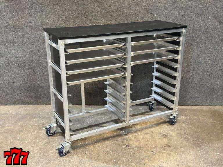 Kelmax Aluminum Pastry Cart w/ 7 Sheet Pans - 777 Auction Company