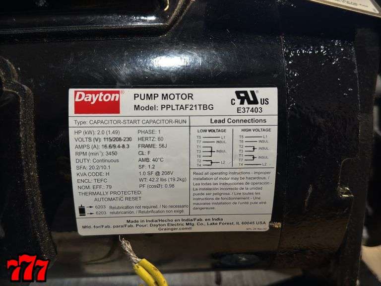 Dayton Centrifugal Pump - 777 Auction Company