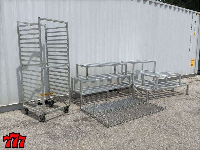 Quantity Of Aluminum Racks, Stainless Steel Wall Racks & 1 Rolling ...