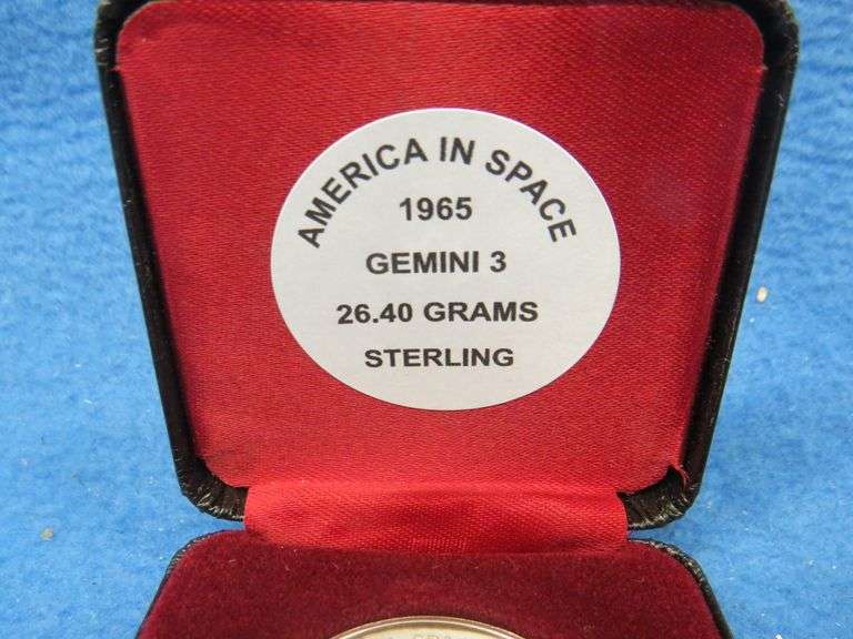 1965 America in Space sterling silver medallion. 26.40 grams. - AAA ...