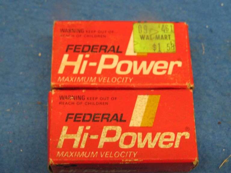 Two boxes of 50 each (100 total) Federal Hi-Power .22 short rounds ...