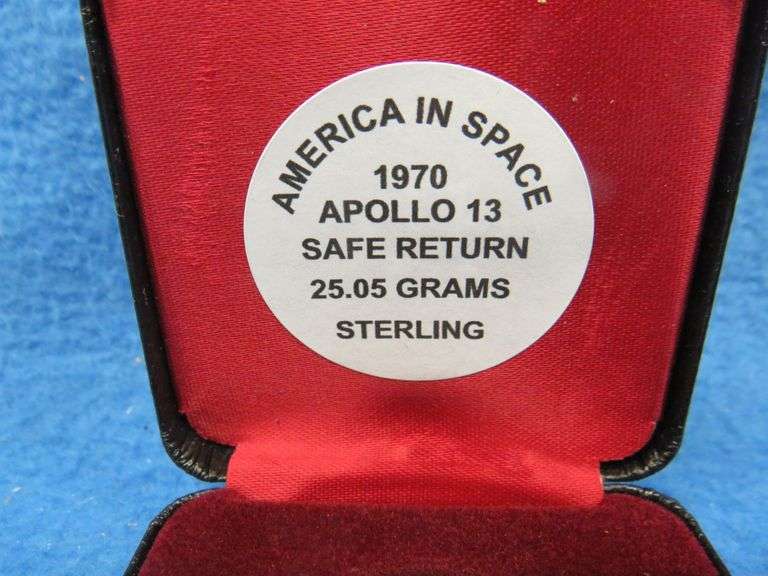 America in Space 1970 Apollo 13 sterling silver medallion. 25.05 grams ...