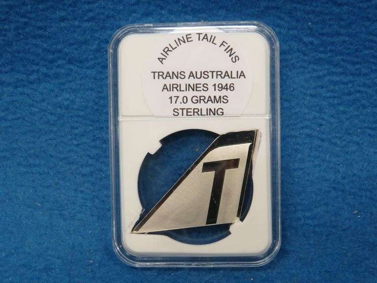 Sterling Silver Tail Fins. 17.0 grams. 1946 Trans Australia Airlines ...