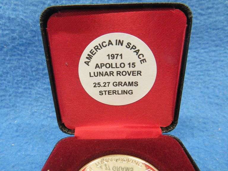 America in Space 1971 Apollo 15 sterling silver medallion. 25.57 grams ...