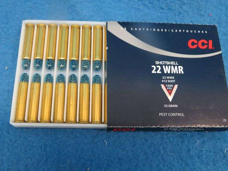 20 CCI .22 WMR 12-Shot (birdshot) rounds - AAA Auction and Realty