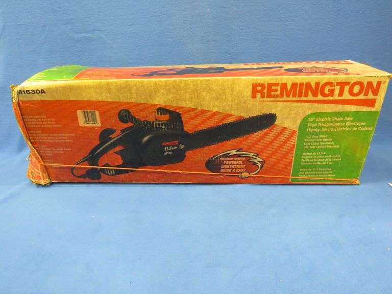Remington 11.5 amp electric chainsaw with a 16" bar. Started on the ...