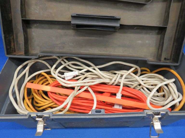StackOn toolbox with extension cords - AAA Auction and Realty