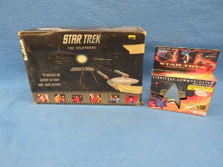 Star Trek phone in original box and a NIP Starfleet communicator - AAA ...