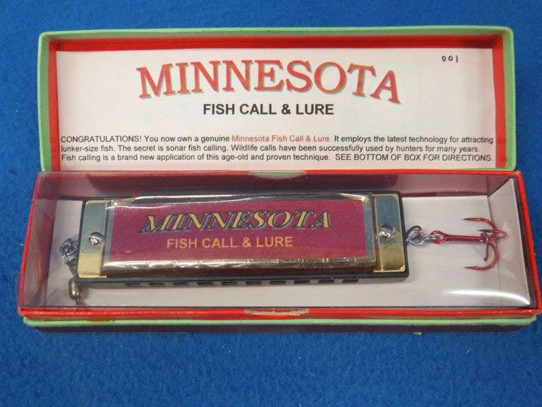 Minnesota Fish Call & Lure harmonica appears NIB. Novelty only. Does ...