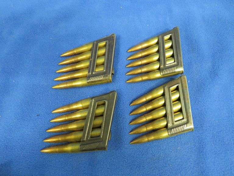 Twenty WW2 era German 8mm m 30 scharfe S-Patron cartridges. Dated 1938 ...