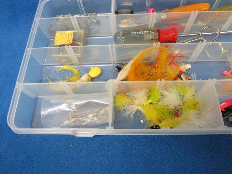 Tackle tray including hooks, jigs, sinkers, and tools. - AAA Auction ...