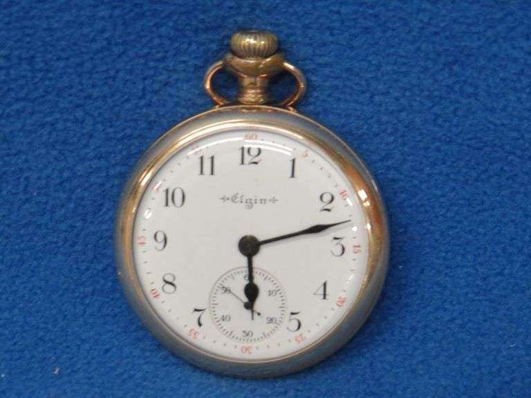 1910 Elgin pocket watch. SN 14561456. 15 jewels. Untested. Wadsworth 25 ...