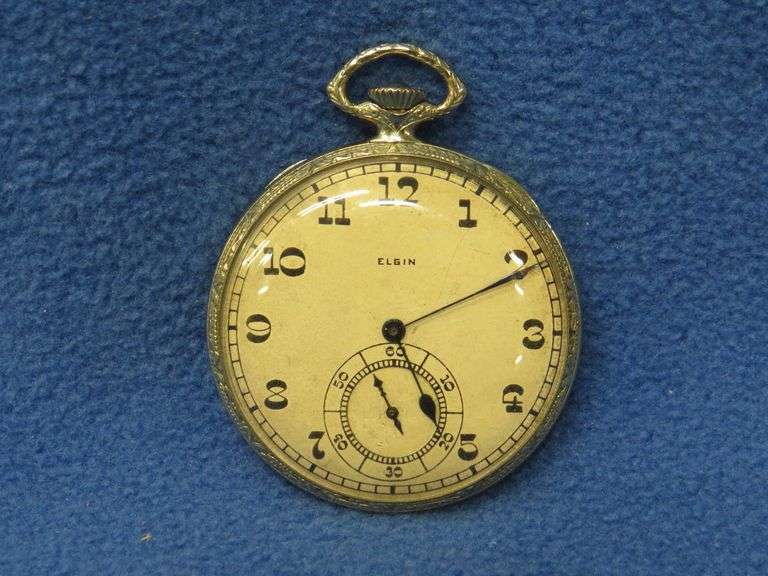 Vintage Elgin pocket watch and case. Case dated 1917. Case serial ...