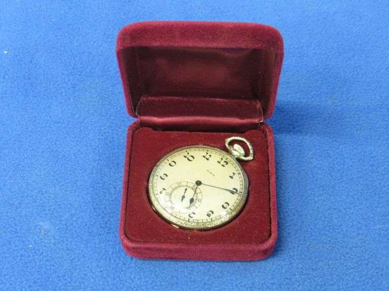 Vintage Elgin pocket watch and case. Case dated 1917. Case serial ...