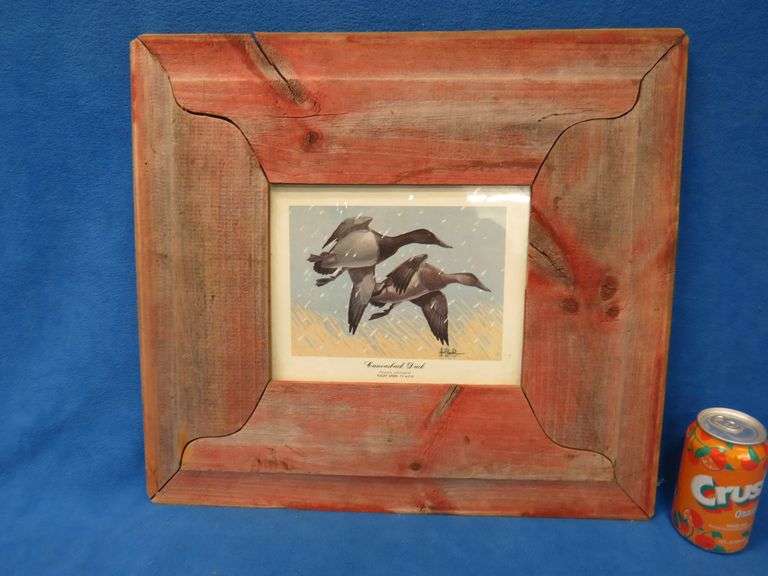 Les Kouba print in a barn wood frame. 20" x 18". This print was used by ...