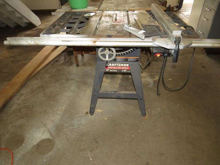 Craftsman Contractor Series 10" 3HP belt drive table saw - AAA Auction ...