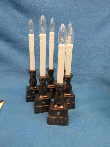 Six window candles with sensor, battery operated and automatic timer ...