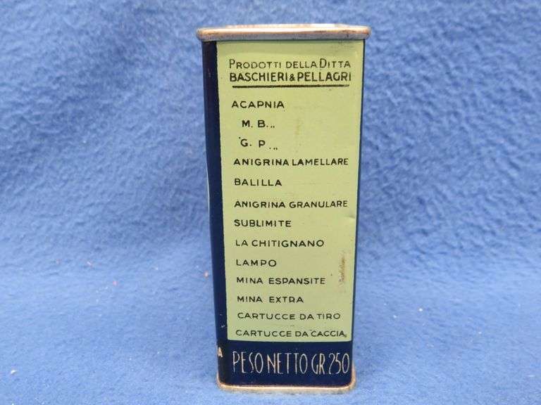 Unopened metal tin of 250 grams of Alcan smokeless gun powder. Made in ...