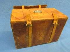 Vintage lead-lined box wrapped in leather - AAA Auction and Realty