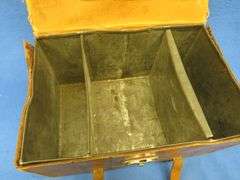 Vintage lead-lined box wrapped in leather - AAA Auction and Realty