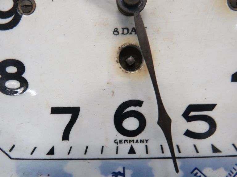 Delft German kitchen clock for parts or repair. Includes key and ...