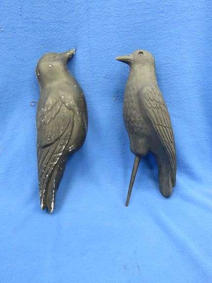 Two crow decoys. Styrofoam and plastic - AAA Auction and Realty