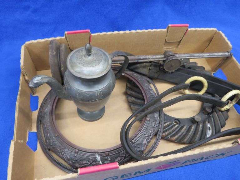 Coffee pot with dragon spout, heavy gear wheel, and more - AAA Auction ...