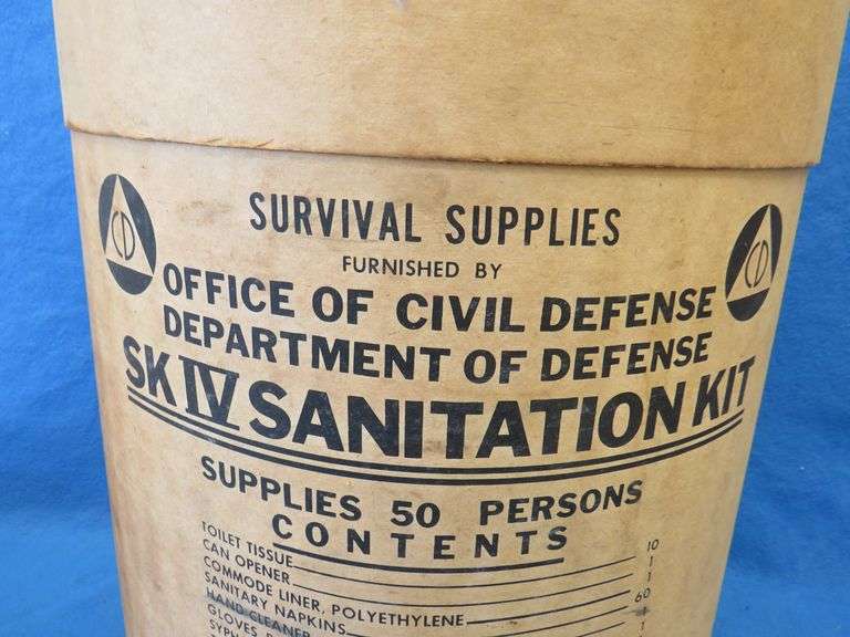 1962 Civil Defense Sanitation Kit for 50 people. Complete and unused ...