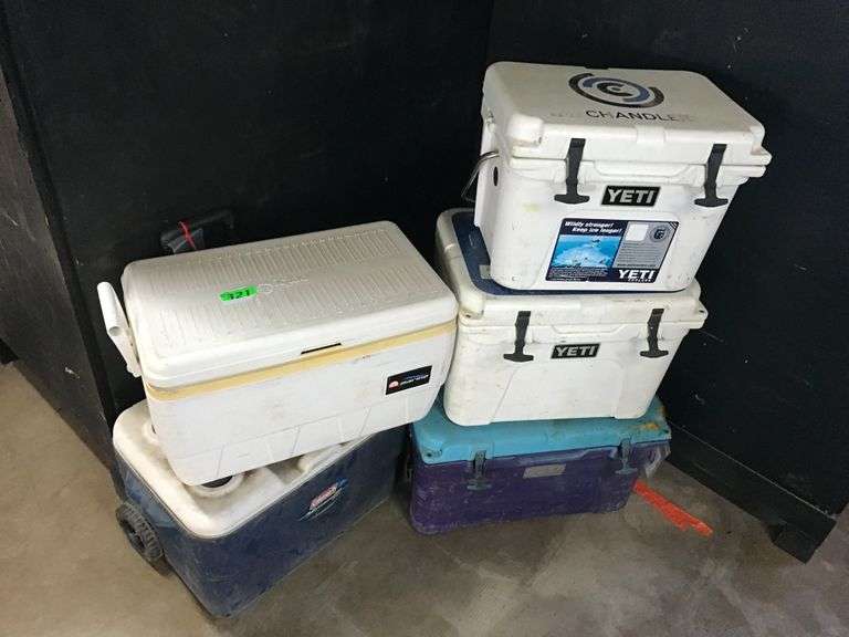 5 ICE CHESTS: (3) YETI, (1) IGLOO, (1) COLEMAN - Auctions and Services ...