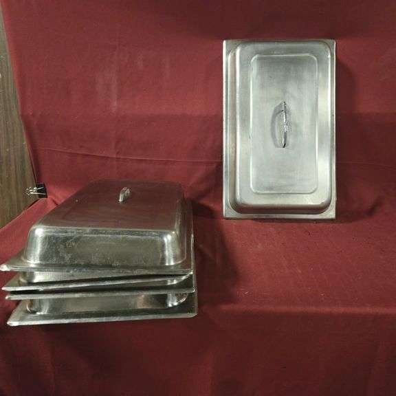 (5) Stainless Steel Dome Lids for Full Size Stainless Steel Hotel Pans ...