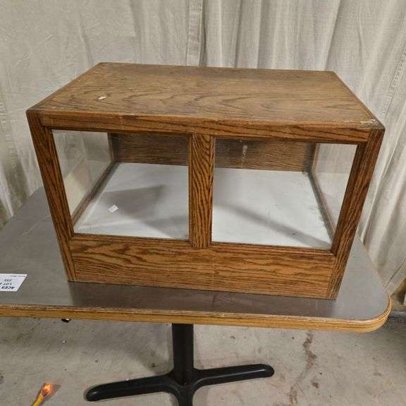 Wood Pull Tab Box with 2 Bays and 2 Drawers - 26" x 17" x 17" - Acesbid