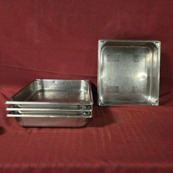 (4) Vollrath Super Pan Two Thirds Size 2-1/2" Deep Stainless Steel ...