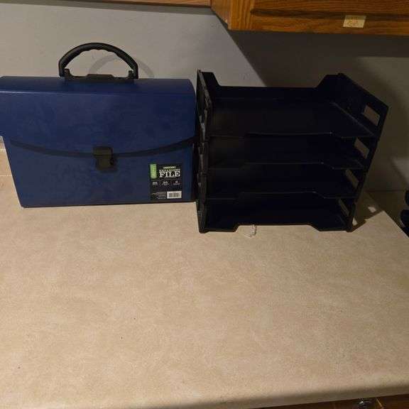 (1) Casemate Expanding File Holder, (1) 4 Tier Paper Holder - Acesbid