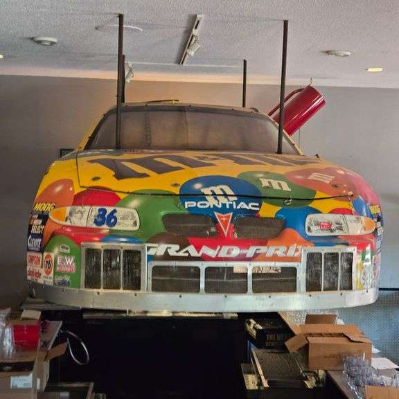 Nascar Ernie Irving #36 Race Car Shell Themed Upper Bar Cabinet - Acesbid