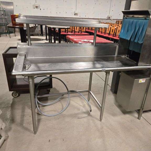 Stainless Steel Left Side Clean Dish Table with Stainless Over Shelf ...