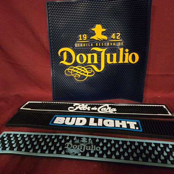 (1) Don Julio Bar Mat - 21" x 3.5", (1) Bud Light Bar Mat, (1) Flor De ...