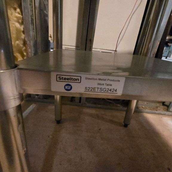 Steelton Stainless Steel Work Table with Galvanized Legs and Under ...