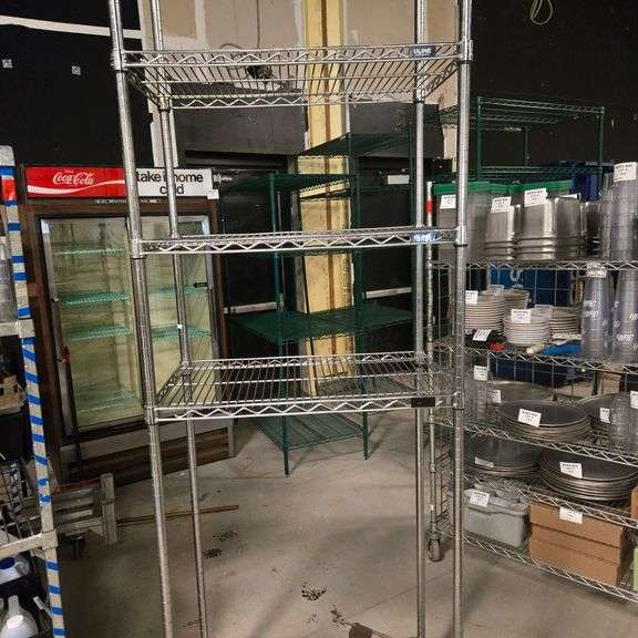 Uline Metro Style 4 Tier Chrome Shelving Unit - 30" x 18" x 36" - Acesbid