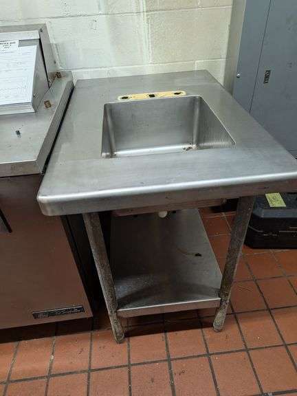 Stainless Steel Prep Sink with Stainless Legs and Galvanized Under ...