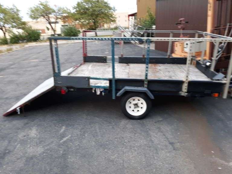 Open Platform Trailer with Side Rails and Towing Wench - Acesbid