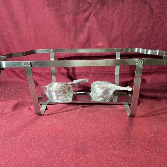 (1) Welded Chafing Dish Frame, (2) New Chafing Dish Fuel Holders - Acesbid