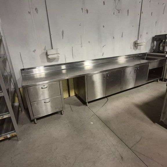 PSM Stainless Steel Sink with Lever Drains and Enclosed Work Station on ...