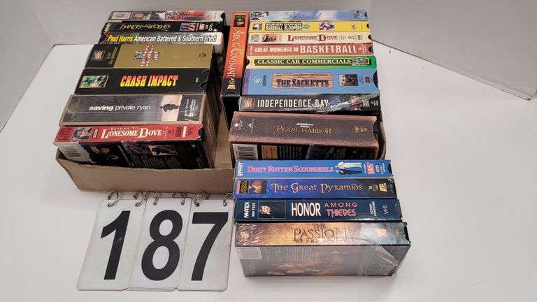 Flat w/ VHS Movies Includes Pearl Harbor ~ Crash Impact & More - Adcock ...